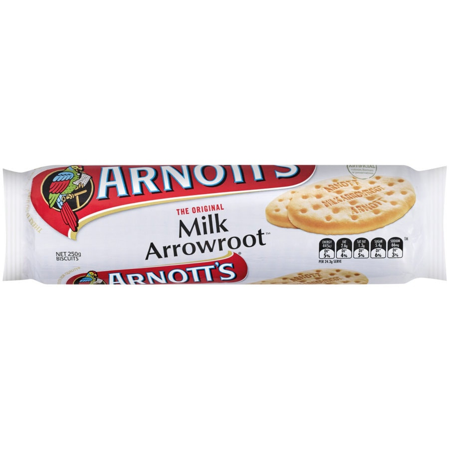 ARNOTTS MILK ARROWROOT BISCUITS 250GM - Qizzle